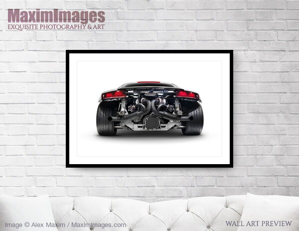 Art Print of Audi Quattro R8 Turbo sports car rear view with exposed ...