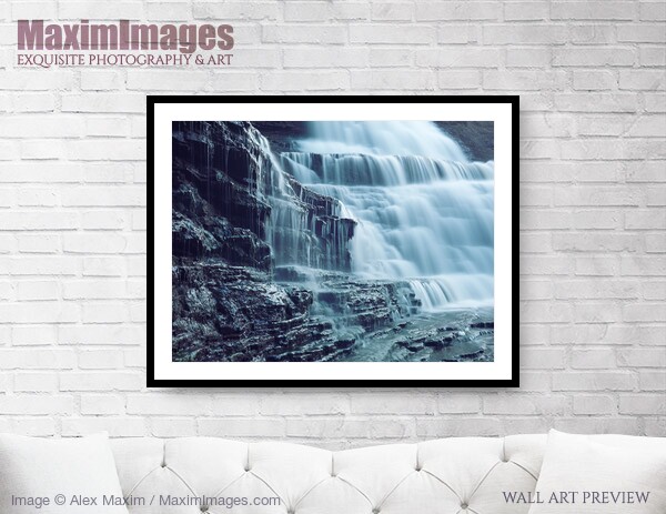 Art Print of Beautiful Cascade waterfall dynamic closeup nature scenery ...