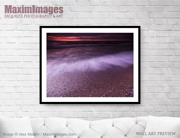 Art Print of Beautiful dramatic sunset of lake Huron Pinery Provincial ...