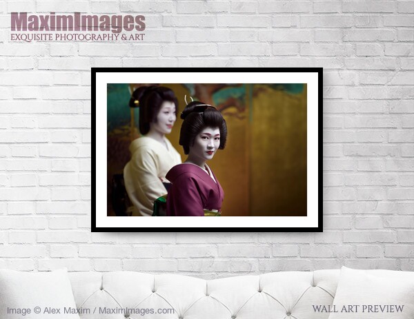 Art Print of Beautiful Geisha Kyoto Geiko portrait with an expressive ...