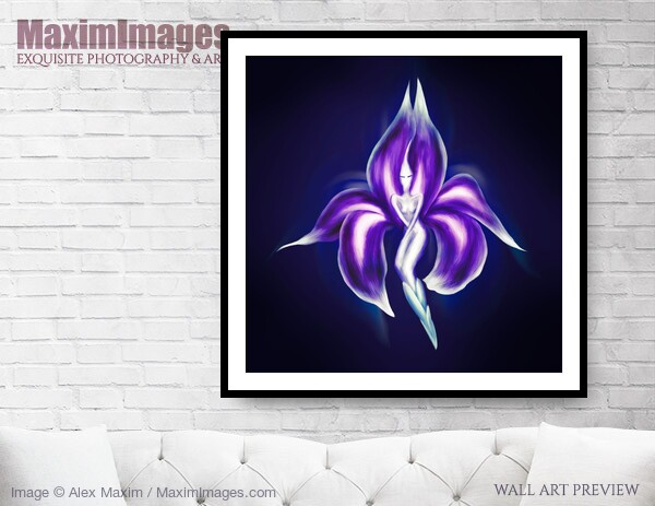 Art Print of Beautiful surreal purple dancing lady flower artistic ...