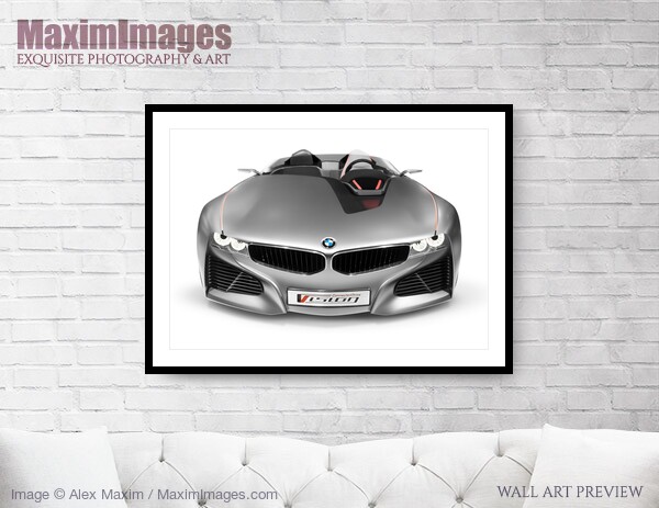Art Print of BMW Vision Connected Drive concept sports car front view ...
