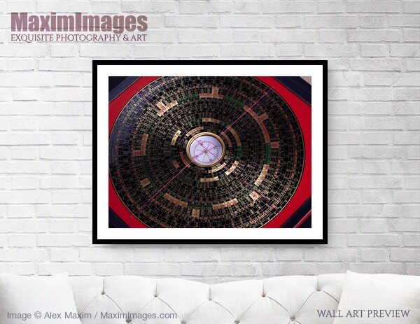Art Print of Feng Shui geomantic compass Luo Pan or Luopan, Lo Pan with ...