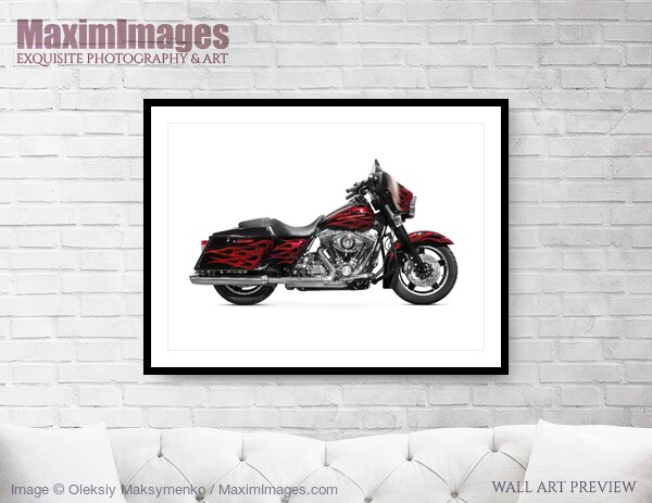 Art Print of Harley-Davidson Street Glide Motorcycle | Wall Art #MXI21054