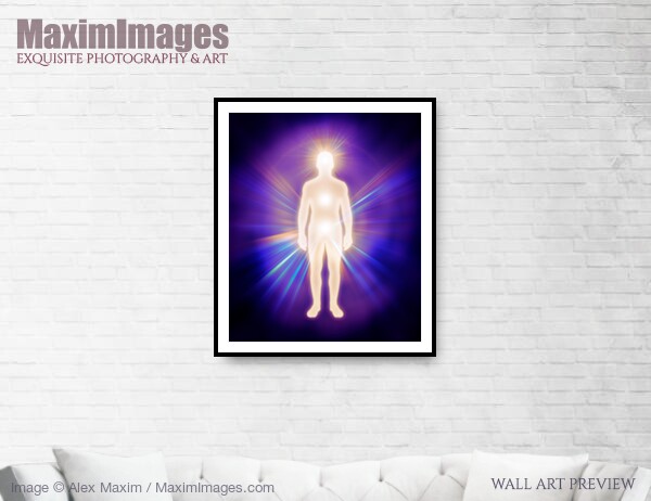 Art Print of Man luminous ethereal body energy emanations concept ...