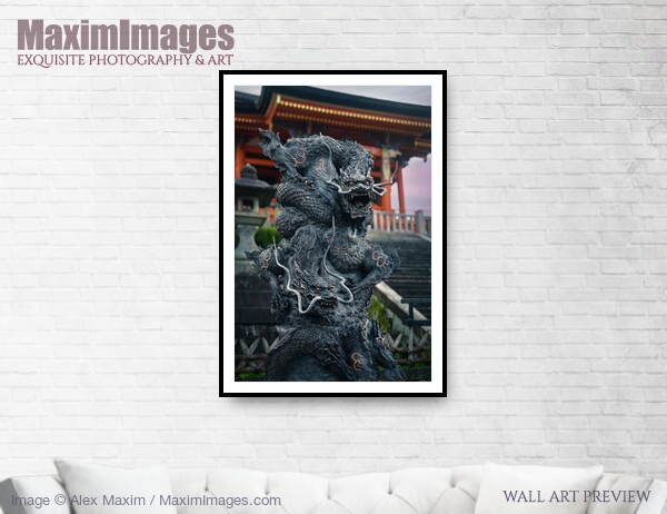 Art Print of Seiryu Blue Dragon statue of Kiyomizu-dera Buddhist temple ...