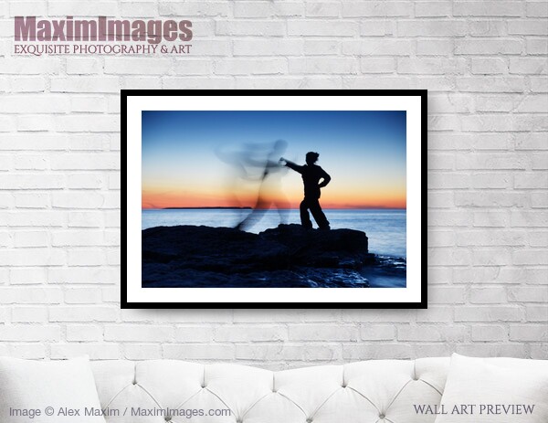 Art Print of Woman attacking a ghost shadow of a man | Wall Art #MXI27194