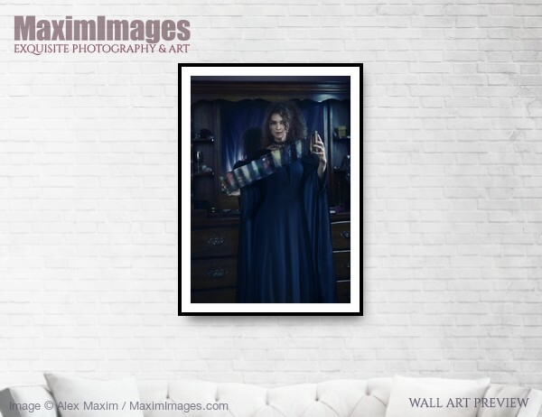 Art Print of Woman Tarot card reader shuffling cards | Wall Art #MXI29487